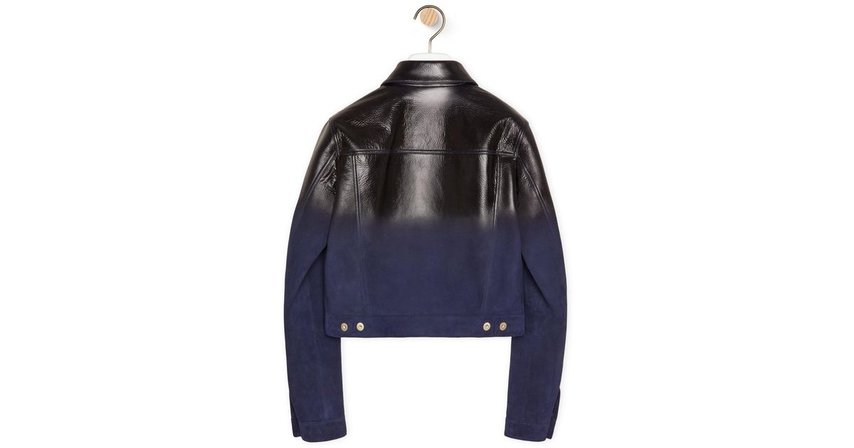 Loewe Trucker Jacket In Nappa Lambskin in Blue for Men | Lyst