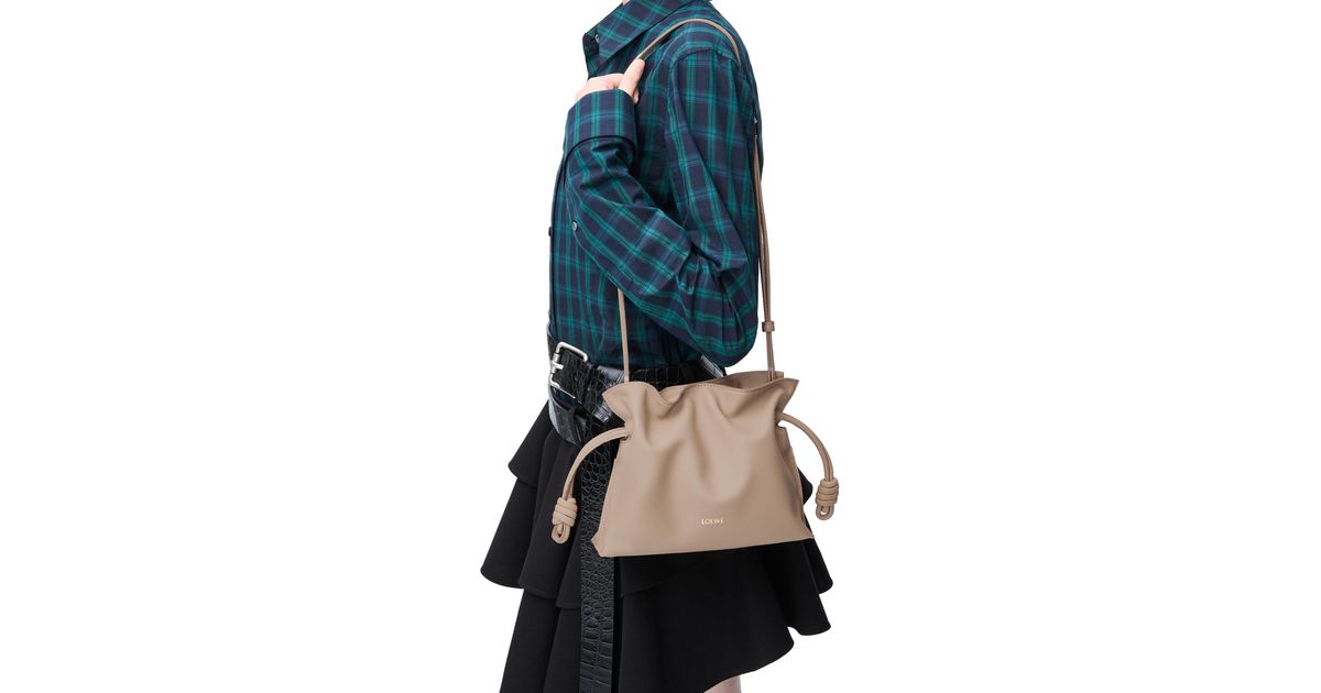 Loewe Luxury Mini Flamenco Clutch In Nappa Calfskin in Natural | Lyst