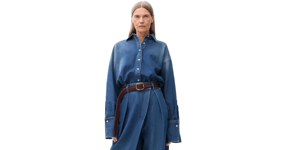 Loewe Luxury Rounded Soft Woven Belt In Calfskin in Purple | Lyst