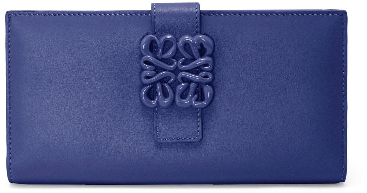 Loewe Inflated Anagram Long Wallet In Satin Calfskin in Blue | Lyst