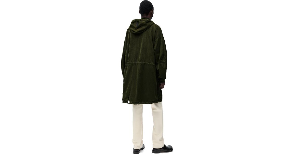 Loewe Parka In Technical Cotton in Black for Men | Lyst