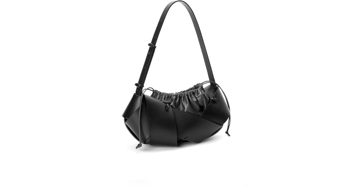 Loewe Interlaced Hobo Bag In Calfskin in Black | Lyst