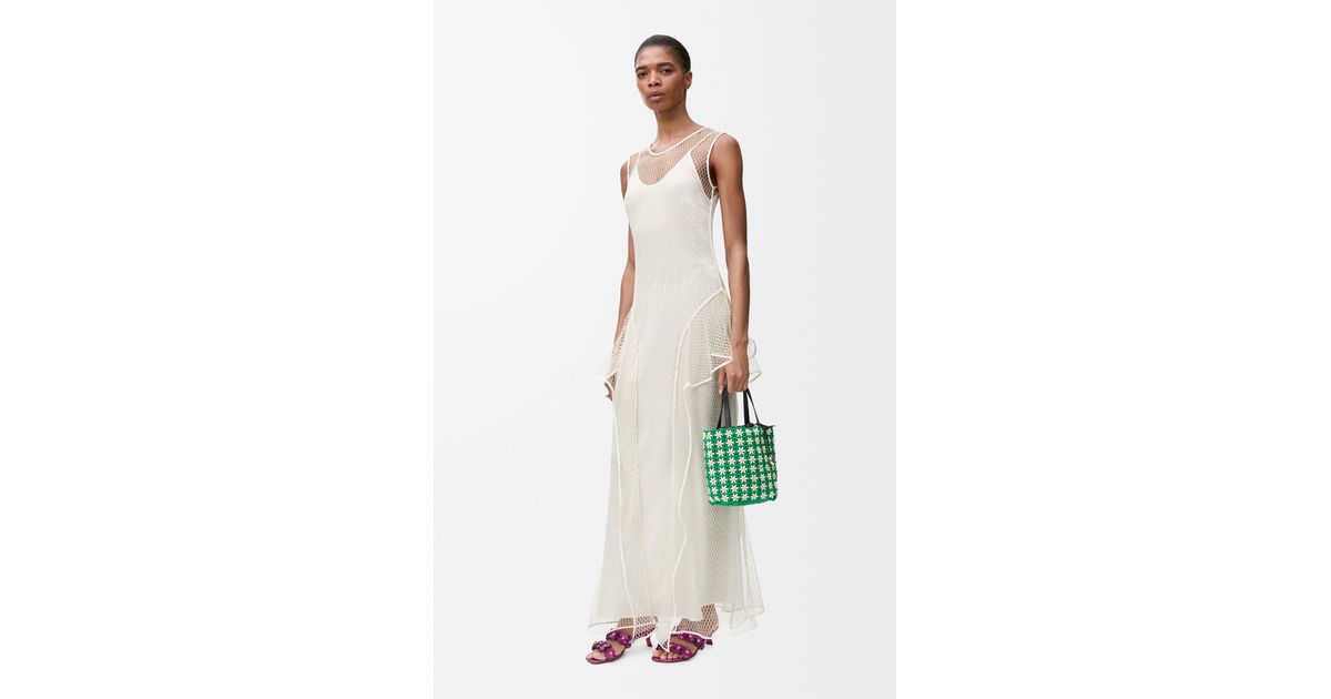 Loewe Fishnet Dress in White | Lyst