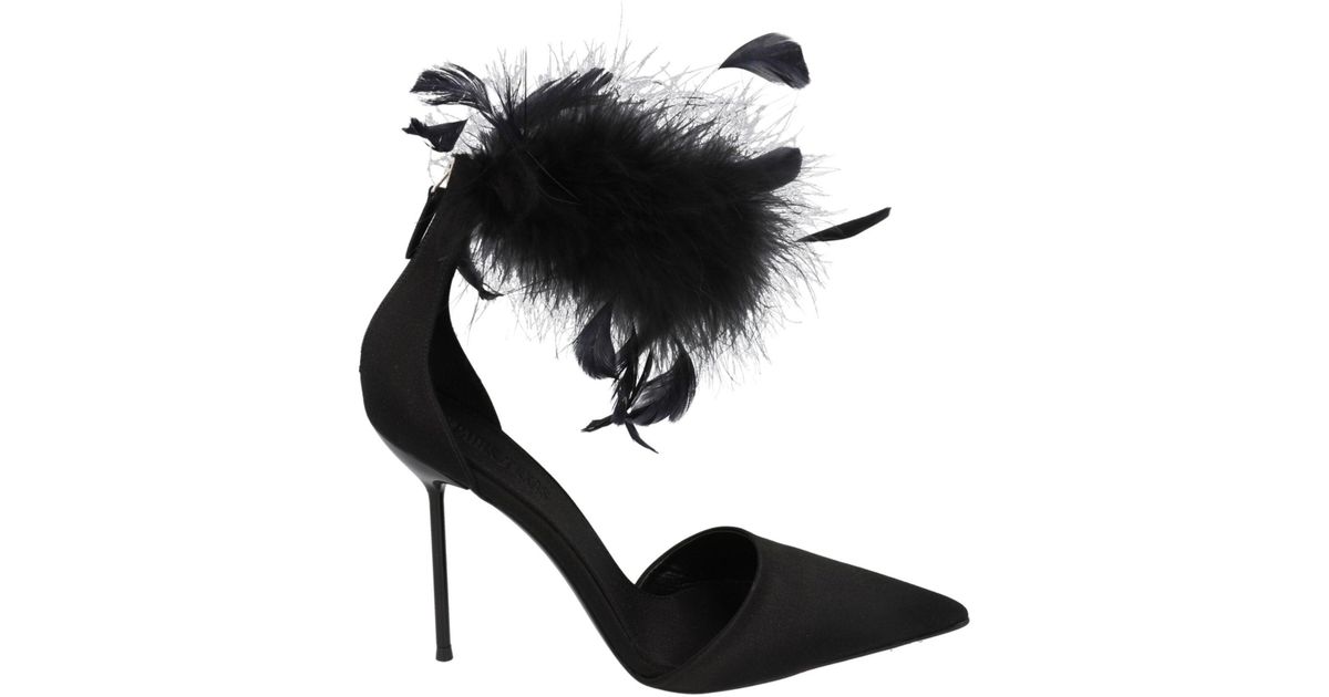 Paris Texas Lidia Feather Pumps in Black | Lyst