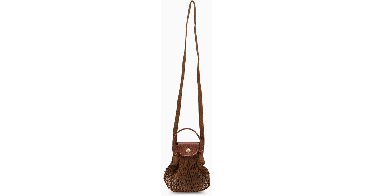 Longchamp Tobacco La Pliage Filet Xs in Brown | Lyst