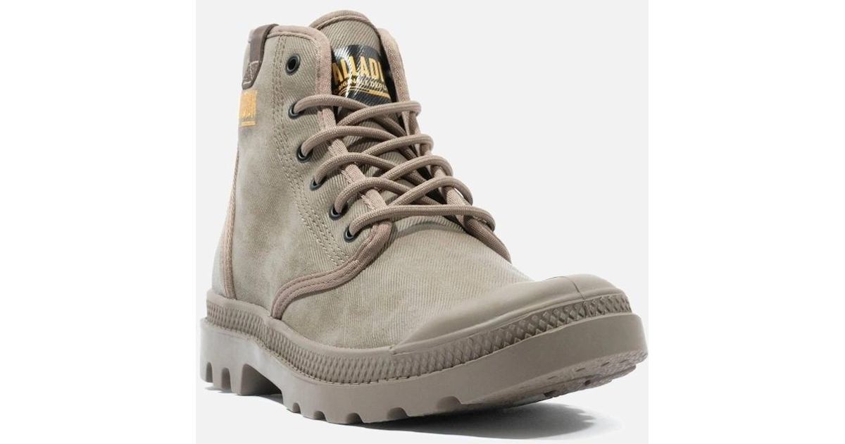 Palladium Pampa Hi Coated High Rise Lace Up Boots in White for Men ...