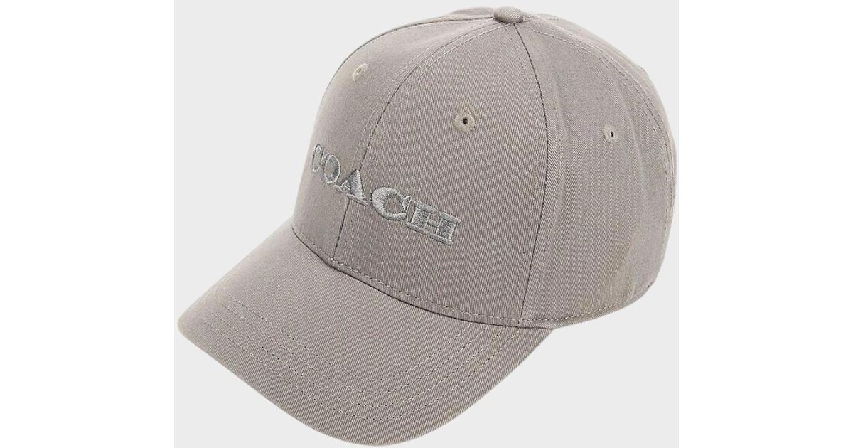 COACH Logo Embroidered Baseball Cap Charcoal in Grey | Lyst UK