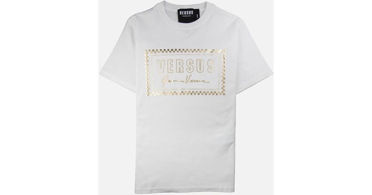 Versus Versace Versus 90's Foil Logo T-Shirt in White for Men | Lyst UK