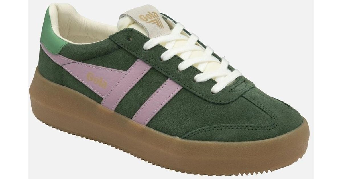 Gola Athena Suede Evergreen/Candy/Jade Trainers | Lyst UK