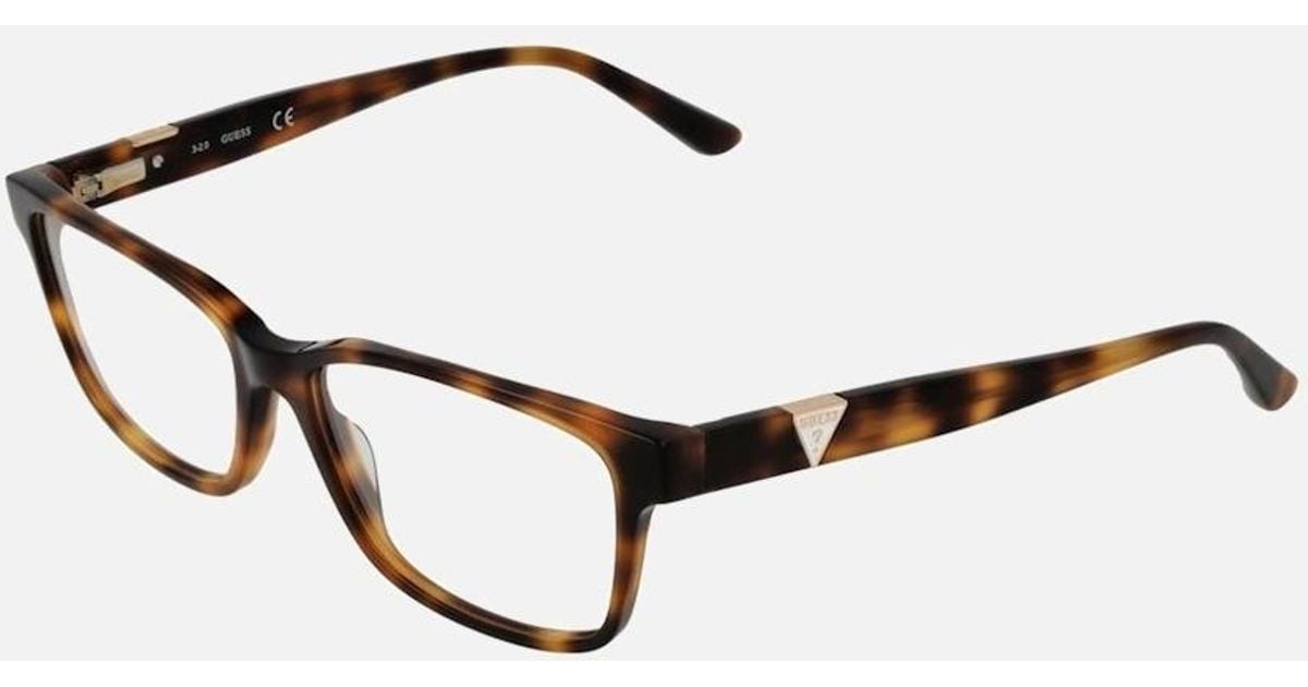 Guess Full-Rim Rectangle Plastic Glasses Frames in Brown | Lyst UK