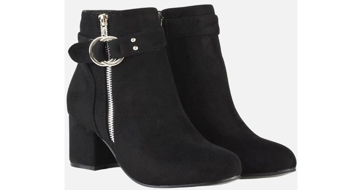 XY London Ladies Lakesha Mid Block Heel Ankle Boots in Black | Lyst UK