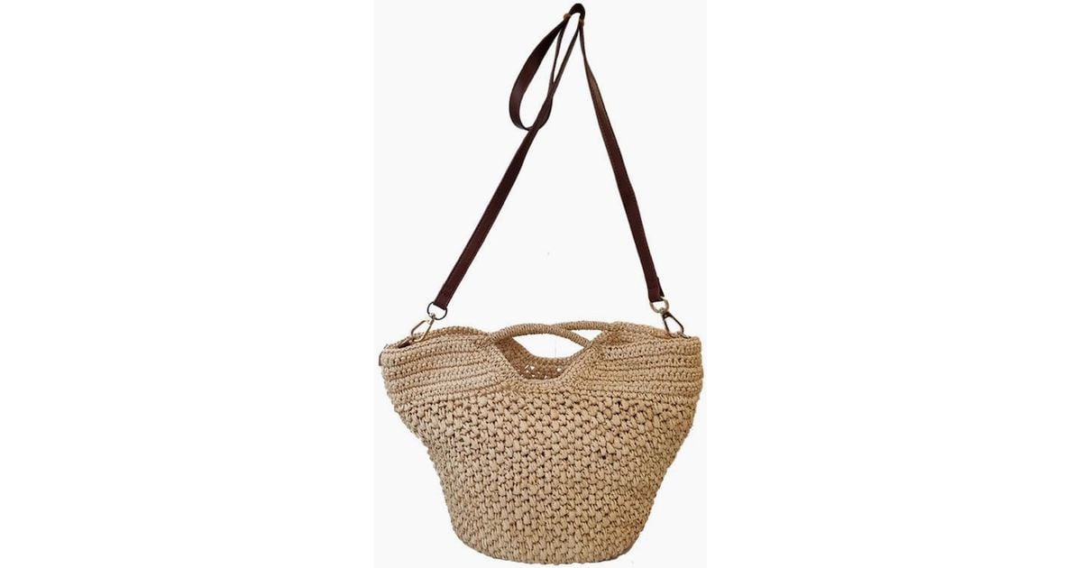 Nooki Design Rada Natural Raffia Crossbody Bag in Metallic | Lyst UK
