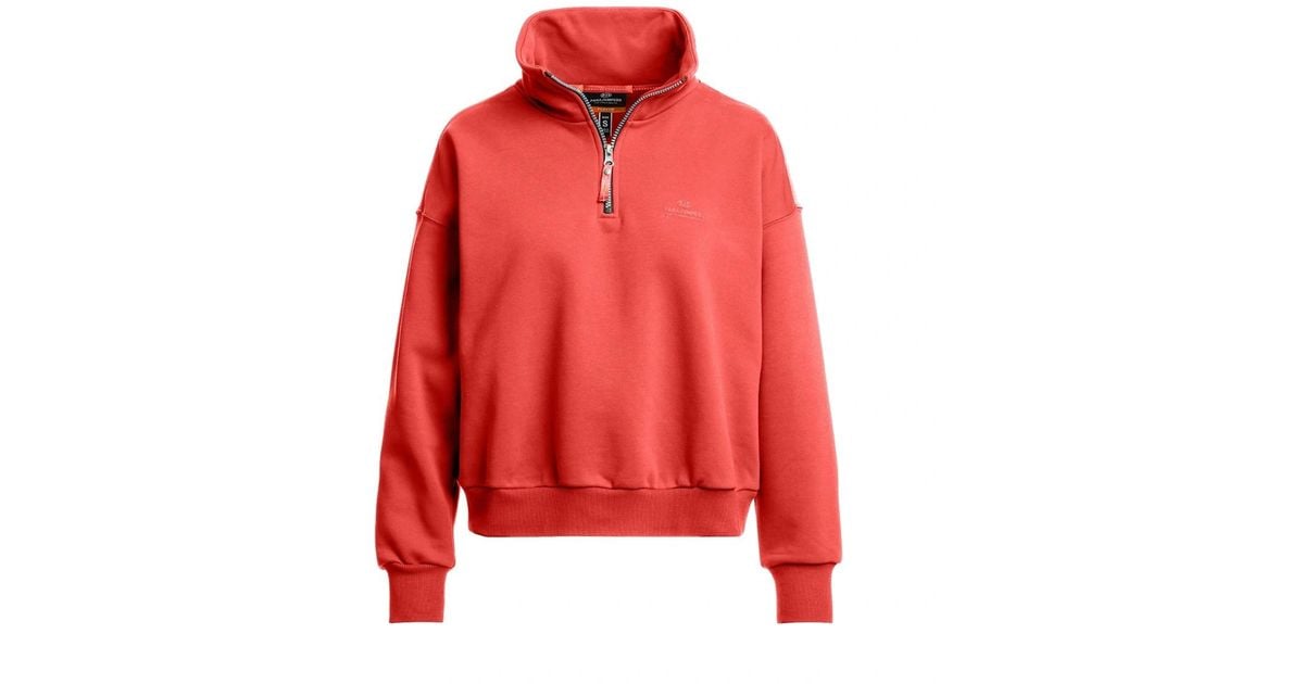 Parajumpers Zendaya Cherry Half Zip Sweatshirt in Red | Lyst UK