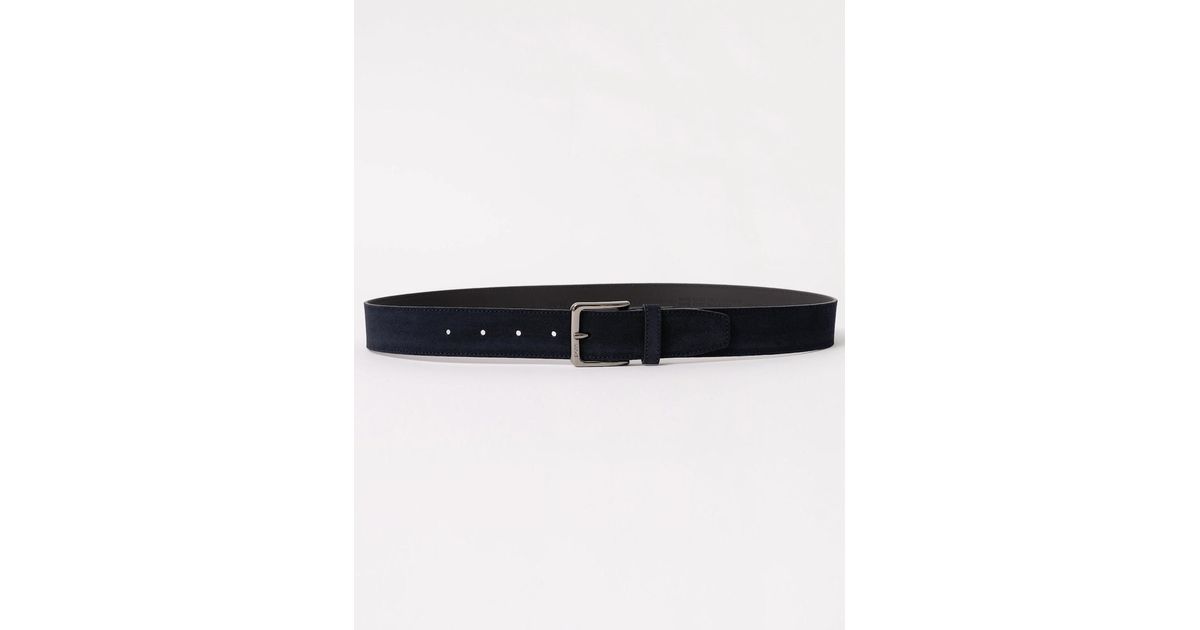 BOSS Boss Ronnie Suede Belt With Logo-Engraved Gunmetal Buckle in Black ...