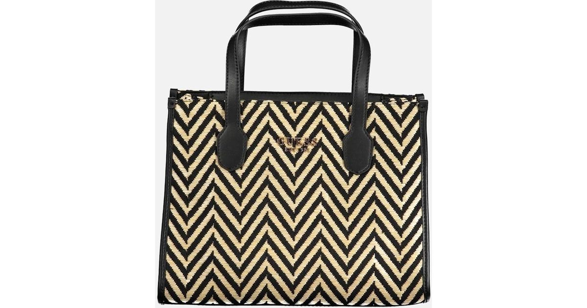 Guess Leather Shoulder Bag With Chain Strap in Black | Lyst UK