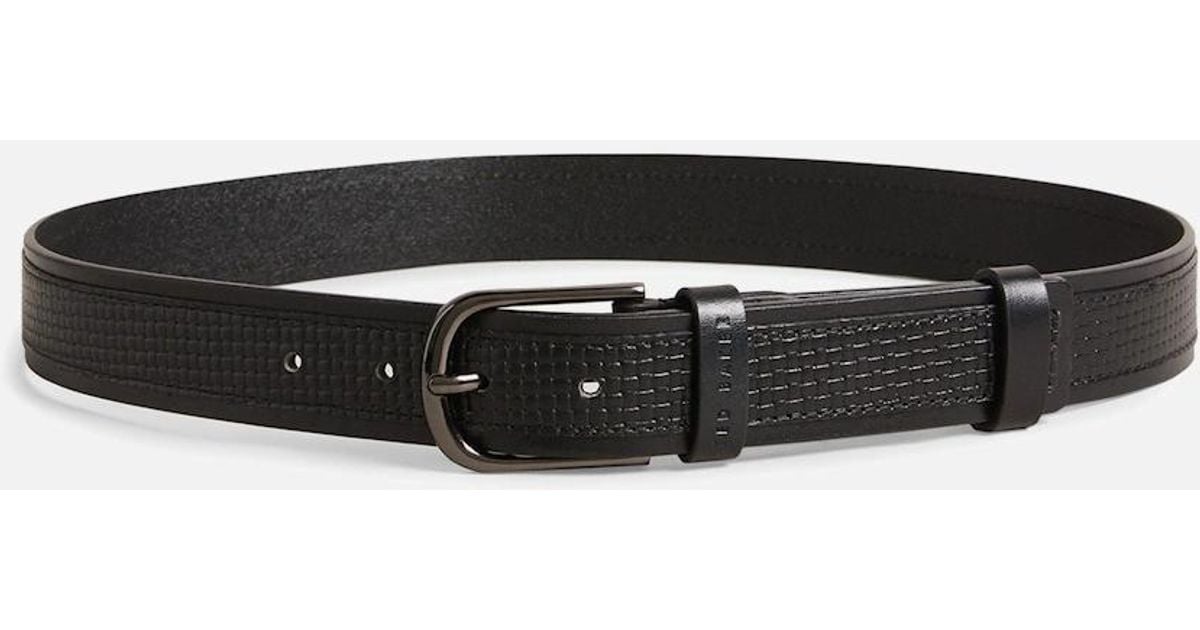 Ted Baker Jawdun Woven Leather Belt in Black for Men | Lyst UK