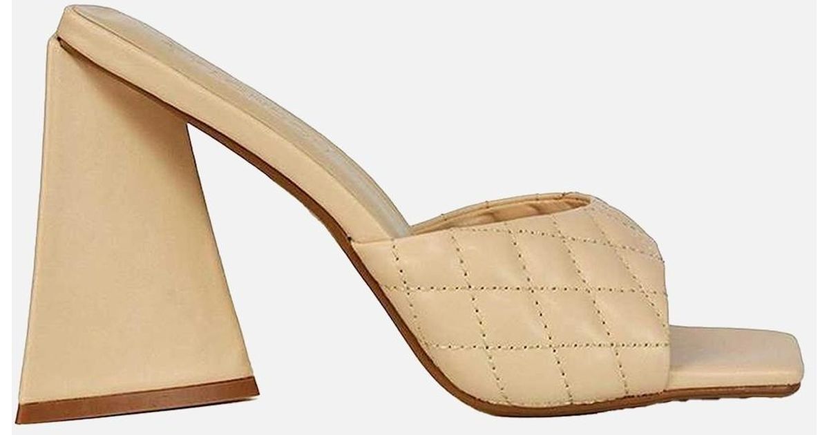 XY London Ladies Maylin Quilted Sculptured Heel High Heels in Natural ...