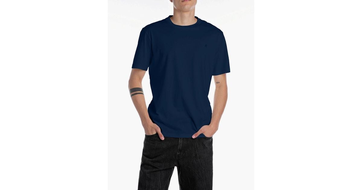 Replay R Logo T Shirt in Blue for Men | Lyst UK