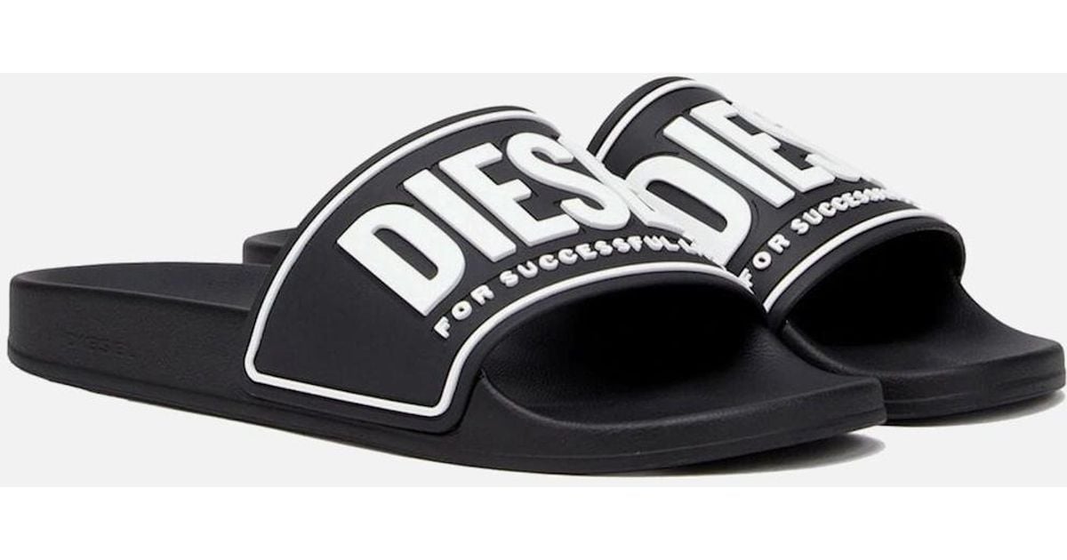 DIESEL Sa-Mayemi Pool Slides With 3D Logo in Black for Men | Lyst UK