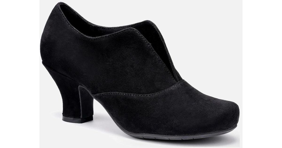 Hotter Waltz Wide Fit High Cut Court Shoes in Black | Lyst UK