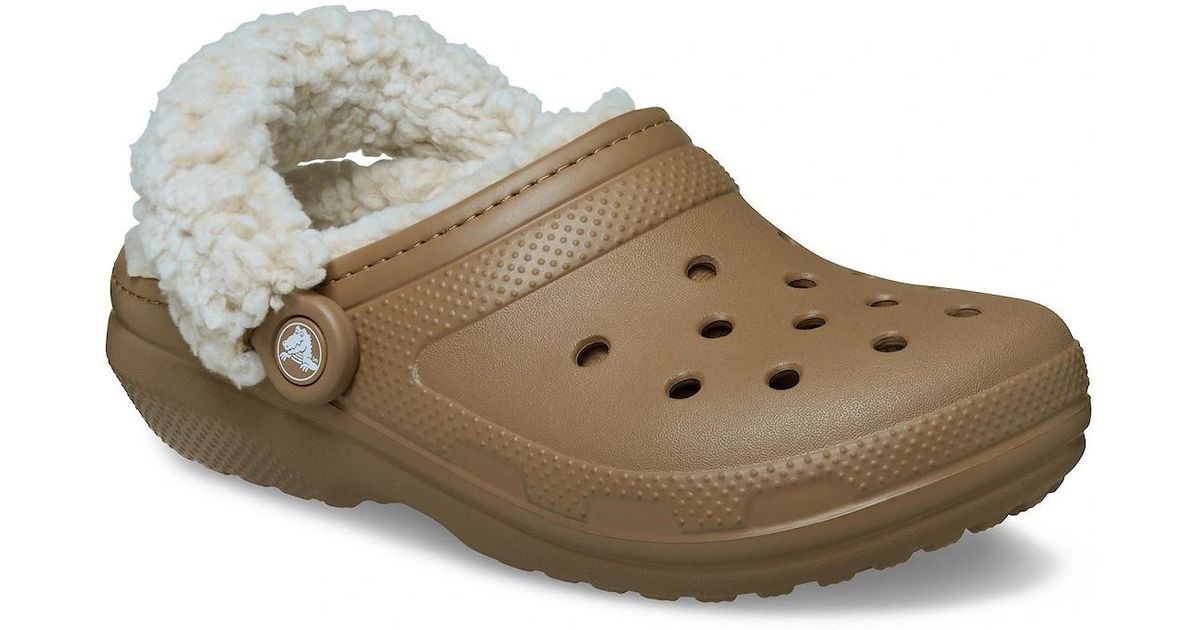 Crocs™ Classic Fleece Lined Thermoplastic Sepia Clogs in Brown for Men ...