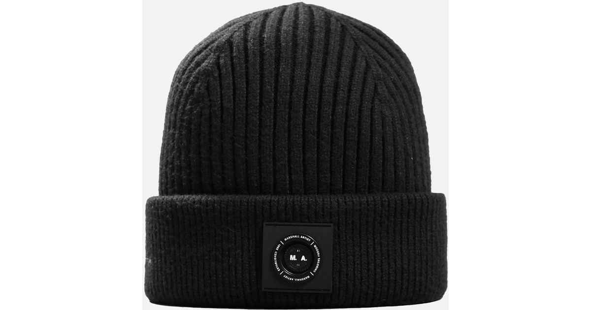 Marshall Artist Siren Cable Knit Beanie Hat in Black for Men | Lyst UK