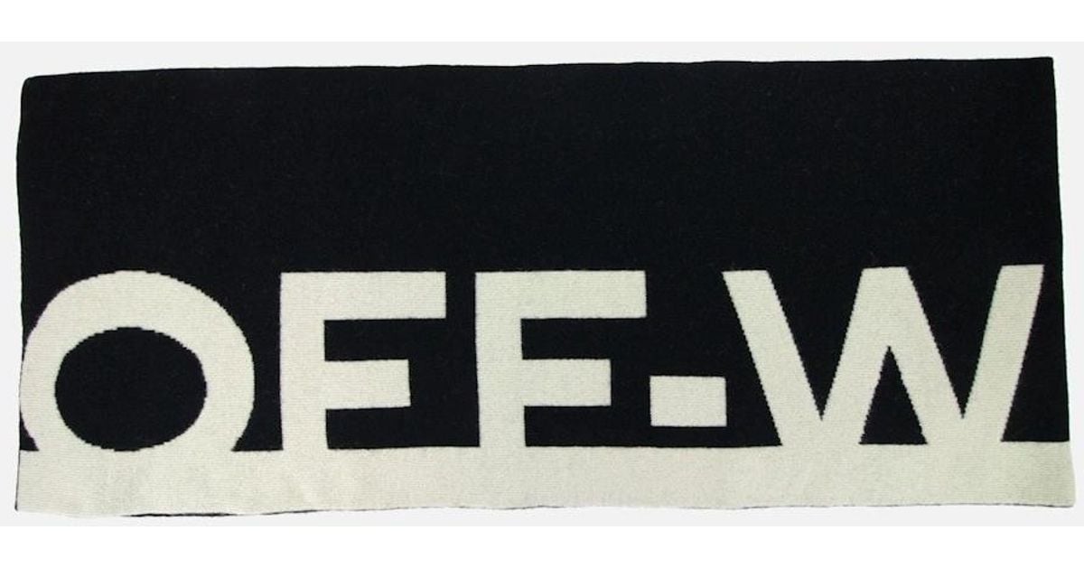 Off-White c/o Virgil Abloh Off Logo Felted Wool Scarf in Black | Lyst UK