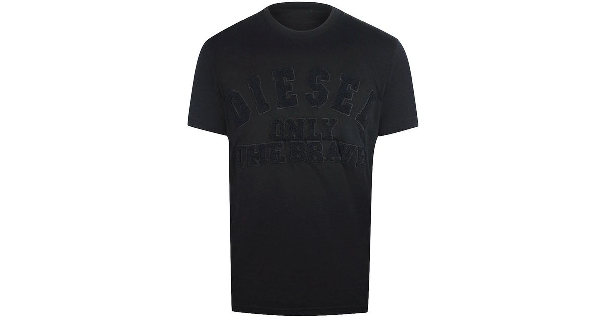 DIESEL Branded Patch Logo T-Shirt in Black for Men | Lyst UK
