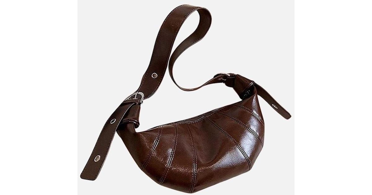 XY London Ladies Natalie Crescent Shaped Crossbody Bag in Brown | Lyst UK
