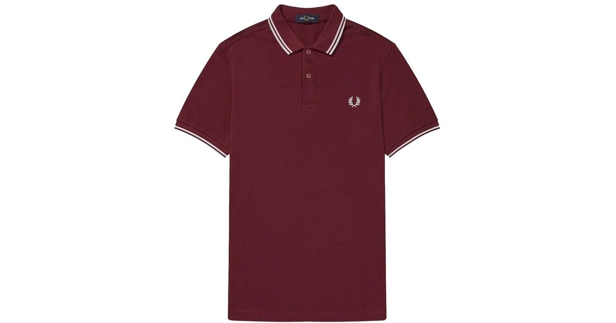 Fred Perry Twin Tipped Collar Port Polo Shirt in Red for Men | Lyst UK