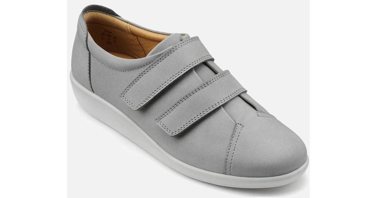 Hotter Leap Extra Wide Fit Riptape Shoes in Grey | Lyst UK