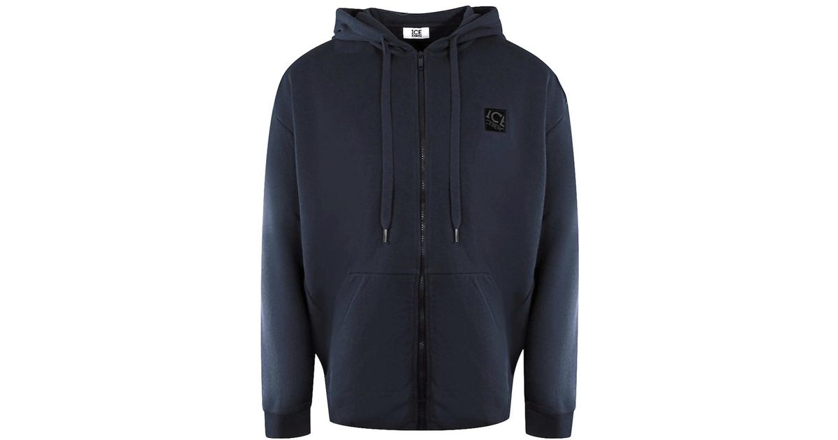 Iceberg Ice Small Block Logo Zip-Up Hoodie in Blue for Men | Lyst UK