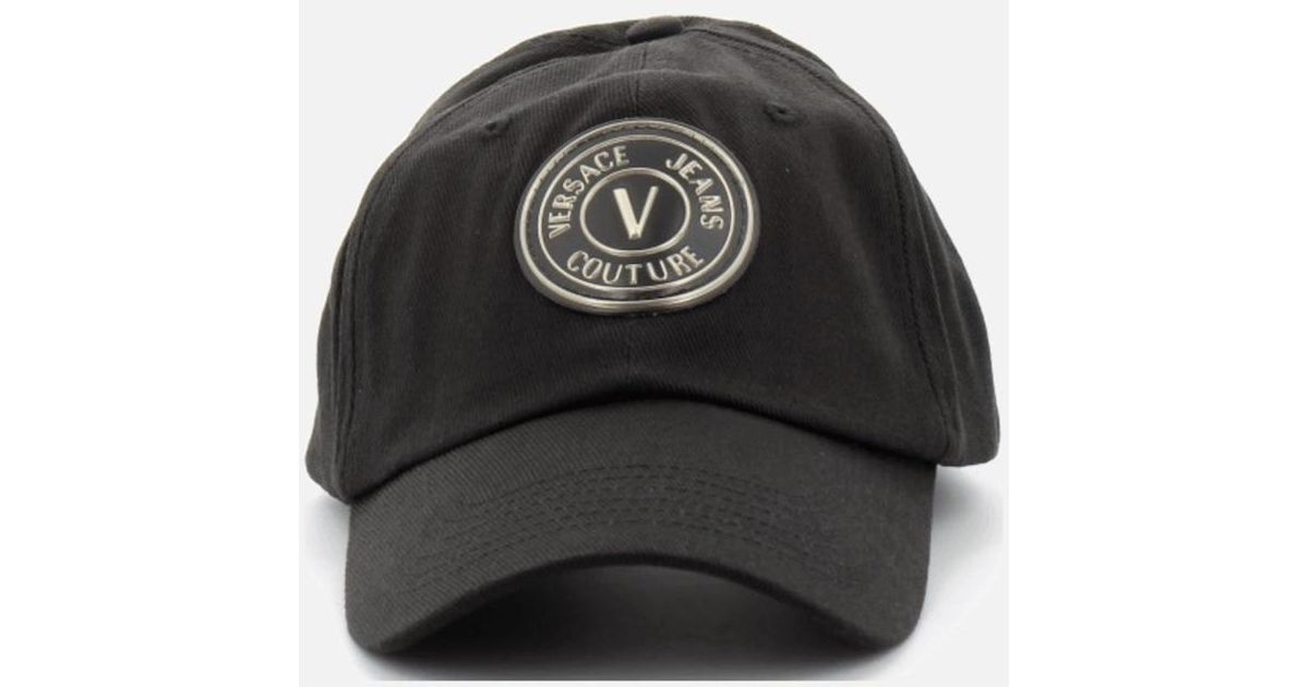 Versace V-Emblem Logo Plated/ Cap in Black for Men | Lyst UK