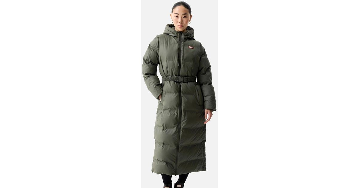 HUNTER Hutchison Sonic Long Puffer Jacket Puffer Jackets in Green | Lyst UK
