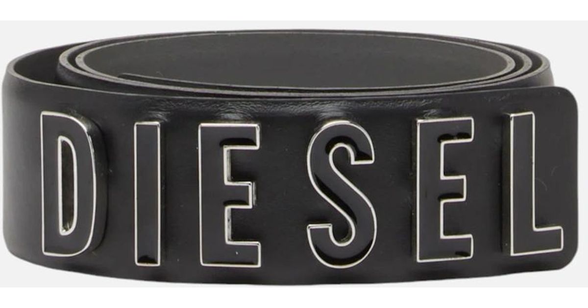 DIESEL B Letter Leather Belt Casual Metal Buckle Logo Waist Belt in ...