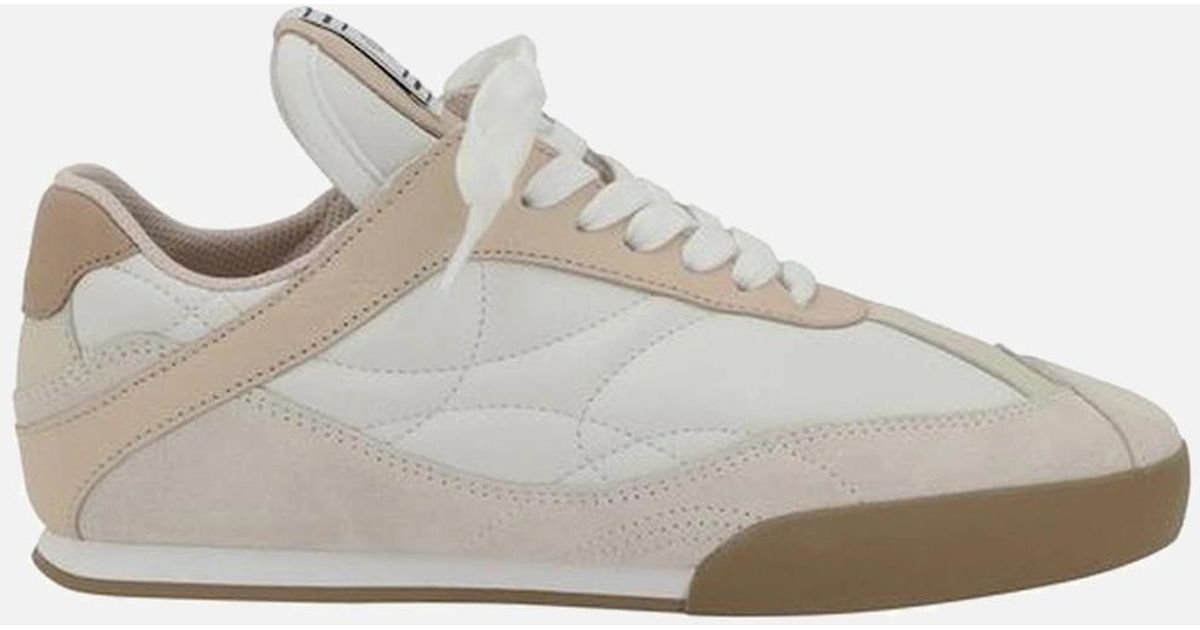 Chloé Leather Kick Sneakers With Suede Details in White | Lyst UK