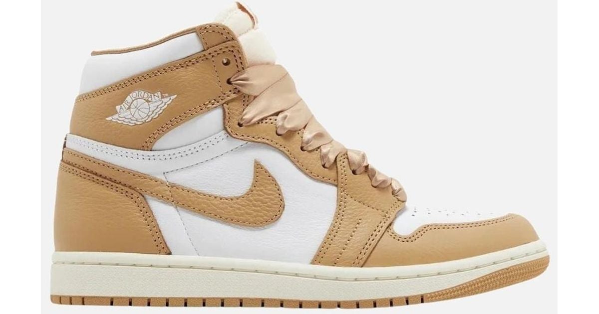 Nike Air Jordan 1 Retro High Og Praline Tan High Top Sneakers in White ...