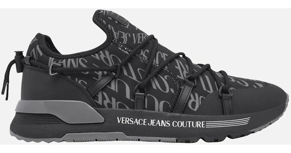 Versace Dynamic Low-Top Monogram Runner Sneakers in Black for Men | Lyst UK