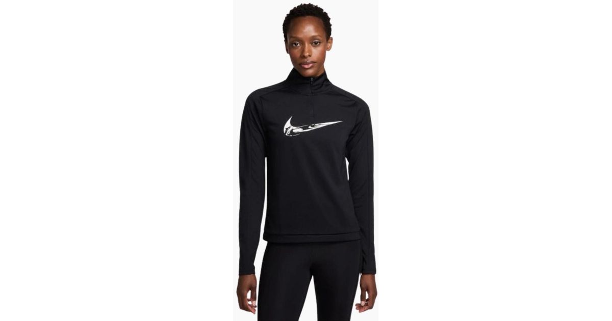 Nike Swoosh Dri-Fit Lightweight Top in Black | Lyst UK