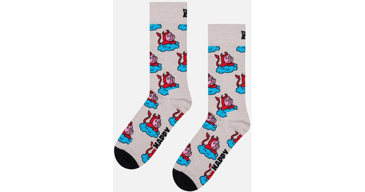 Happy Socks Bad Pig Socks in White | Lyst UK