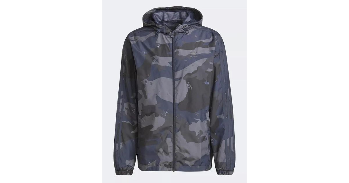 adidas Originals Camo Graphic Jacket in Blue for Men | Lyst UK