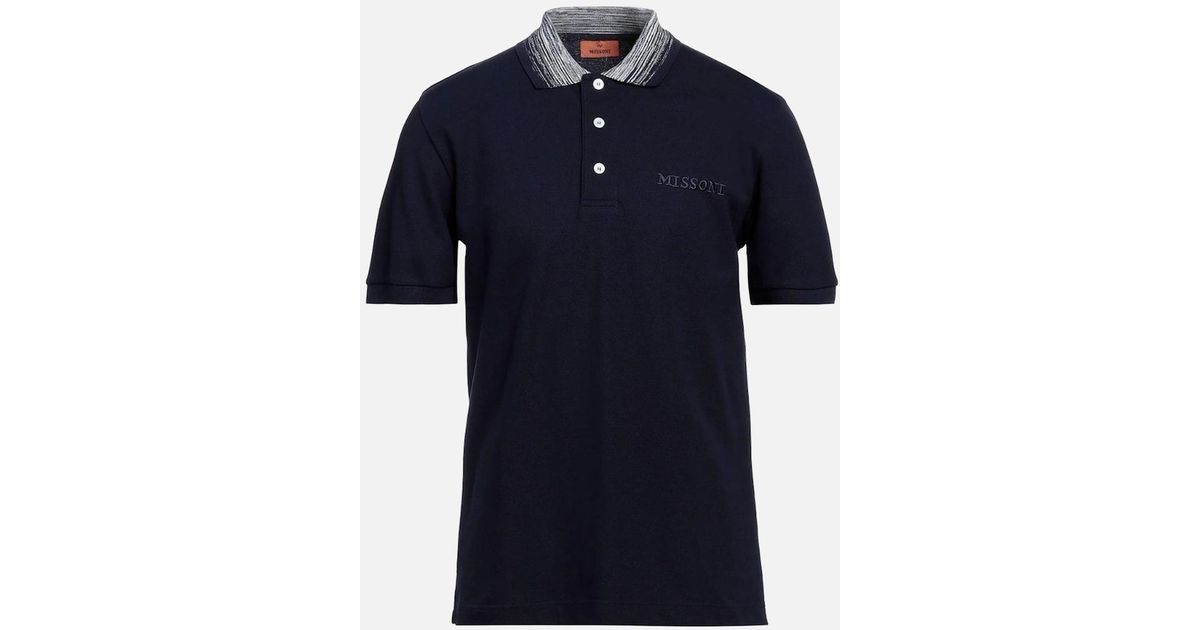Missoni Short Sleeve Polo Base With And Space Dyed in Blue for Men ...