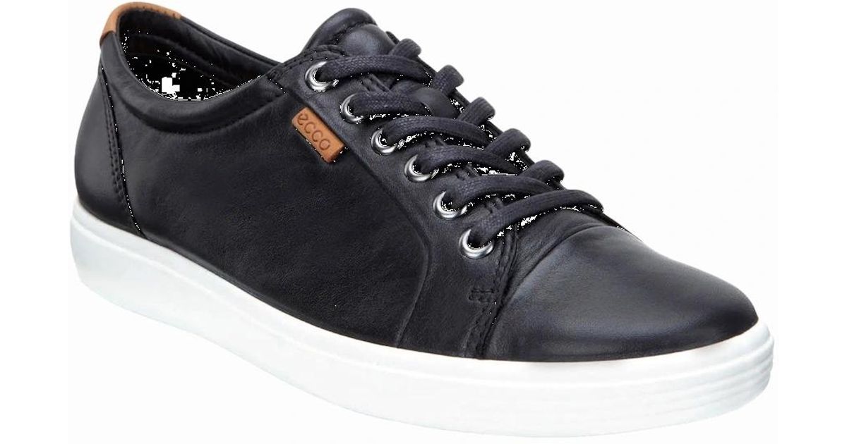 Ecco Soft 7 Leather Trainers in Black | Lyst UK