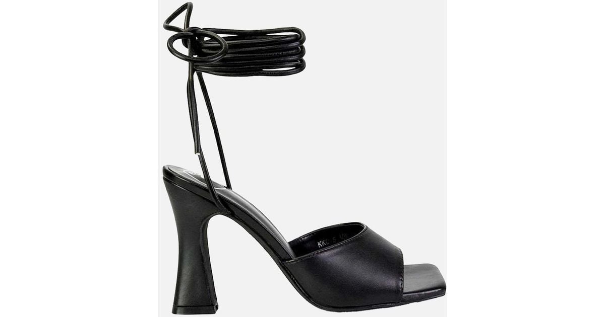 XY London Ladies Flora Strappy Square Toe Block Heel High Heels in ...