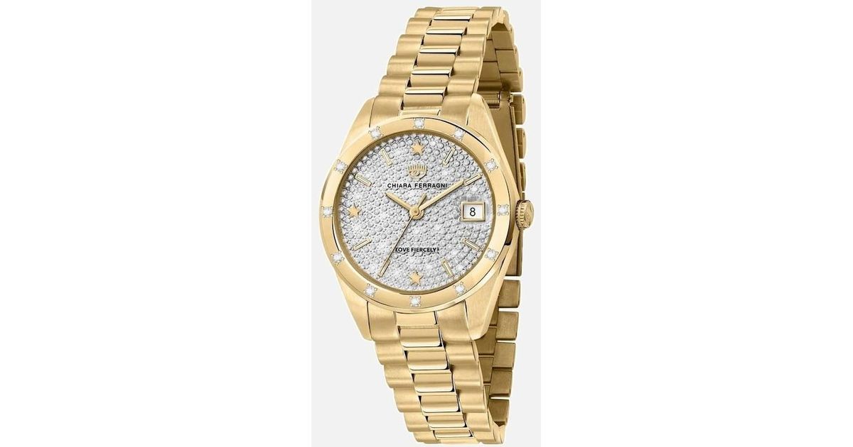 Chiara Ferragni Stainless Steel Quartz Analog Watch in Metallic | Lyst UK