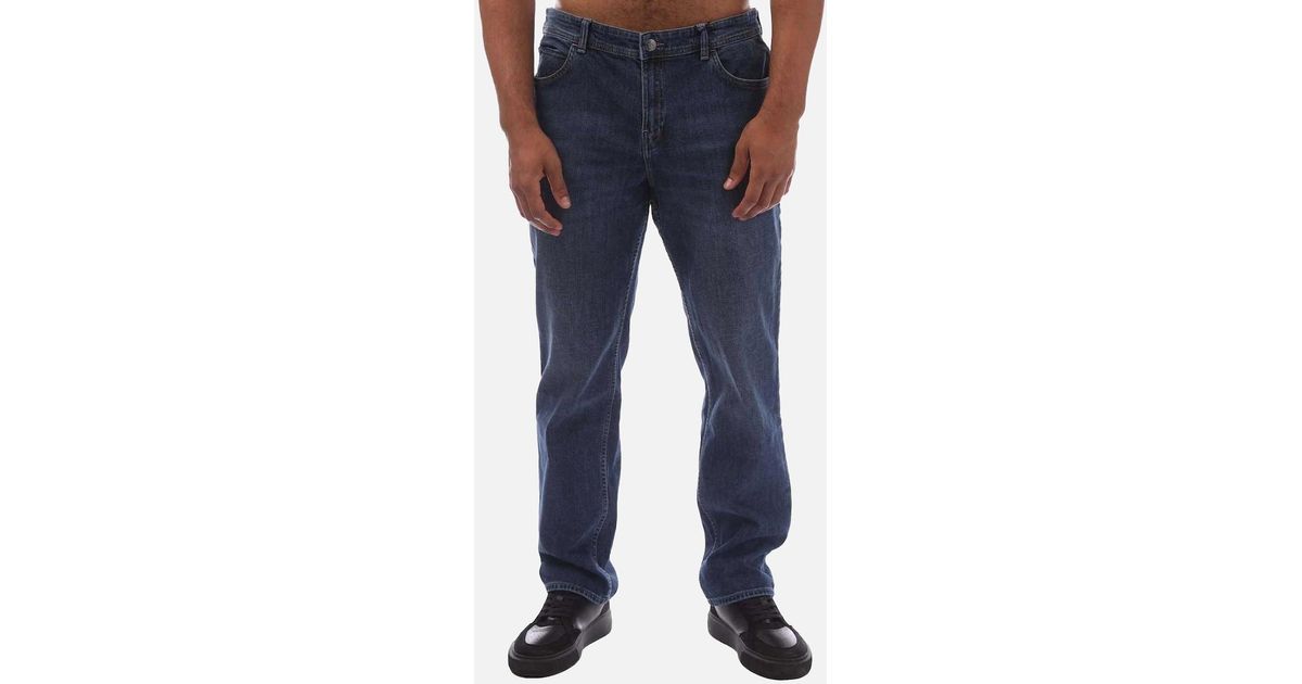 Timberland Sandown Leather Patch Straight Jeans in Blue for Men | Lyst UK