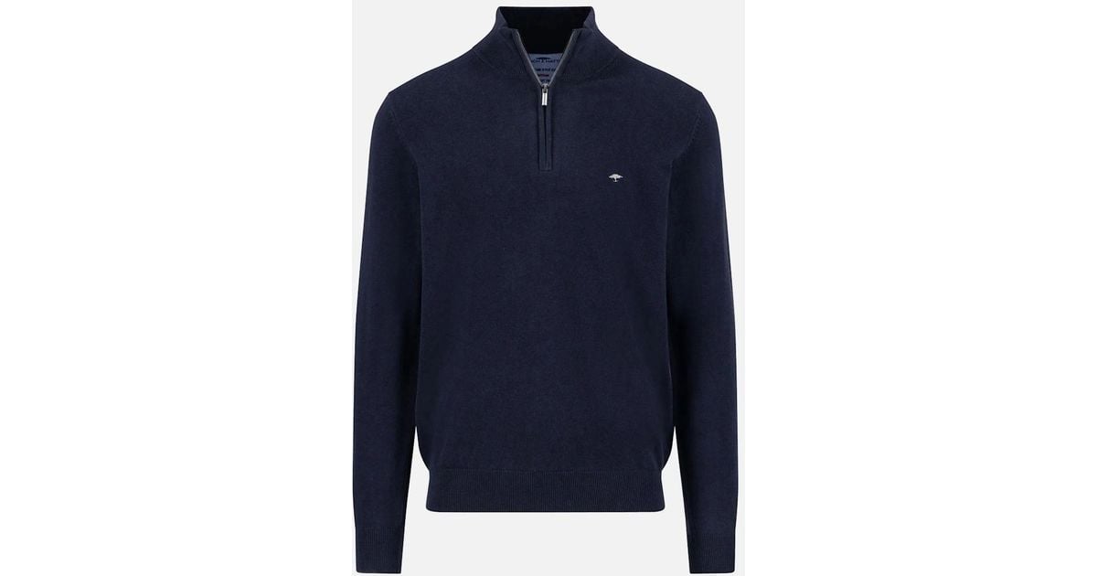 Fynch-Hatton Fynch-Hatton Half Zip Knitwear in Blue for Men | Lyst UK