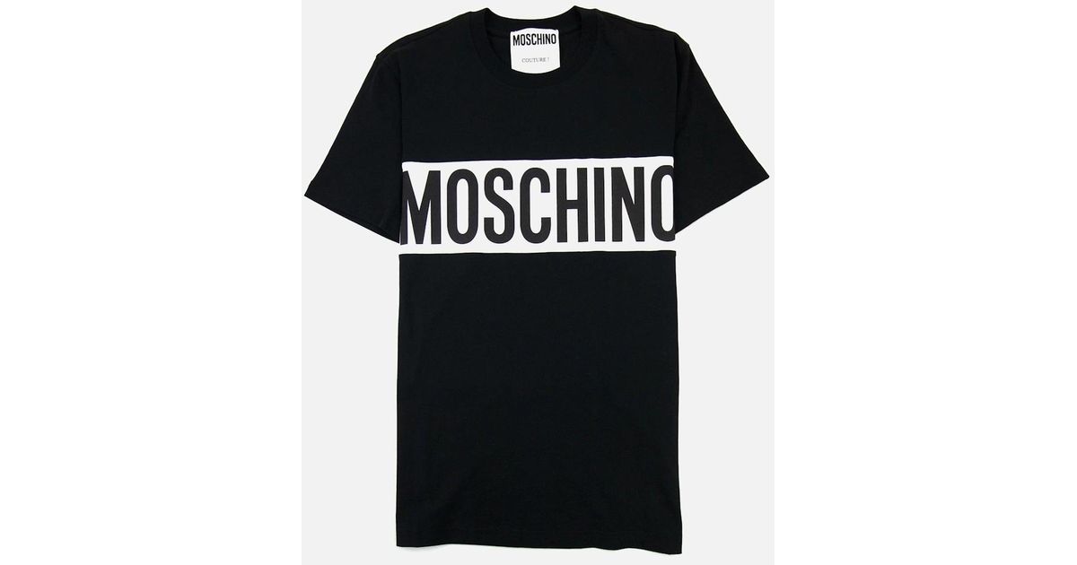 Moschino Couture Block Logo Print T Shirt 2555 in Black for Men | Lyst UK