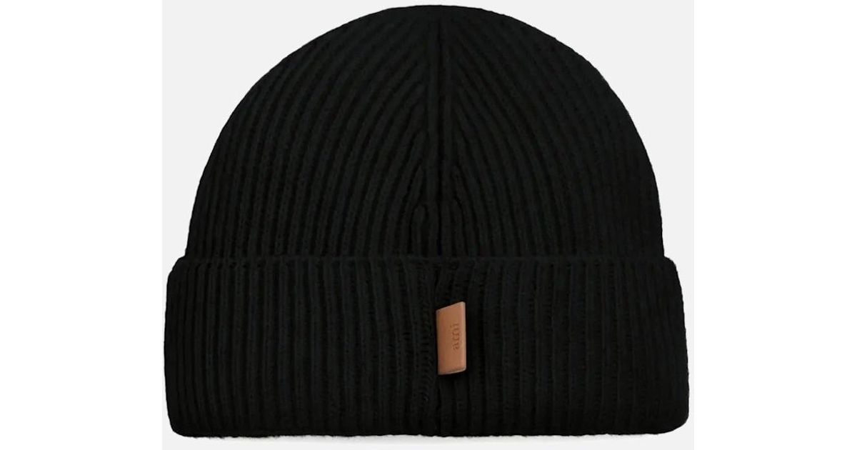 Ami Paris Ami Label Wool Hat in Black for Men | Lyst UK