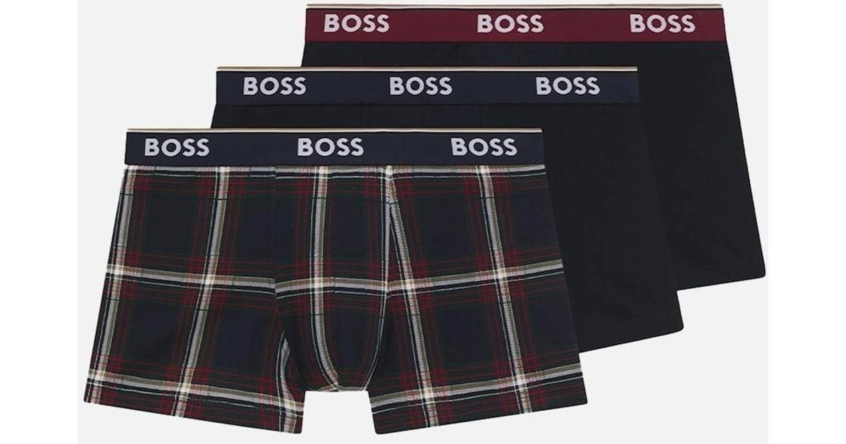 BOSS Boss 3-Pack Power Boxer Trunks, Multi-Coloured in Black for Men ...